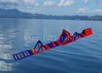 China Red Color 0.9 mm PVC Tarpaulin Inflatable Sport Game Water Obstacle Course for sale