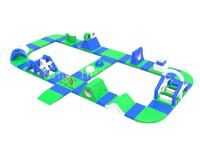 China Outdoor Green PVC Tarpaulin Inflatable Water Obstacle Course For Adults for sale