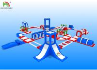 China Commercial Red 0.9 Mm PVC Tarpaulin Inflatable Water Parks / Inflatable Water Island for sale