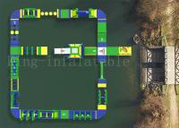 China 29.2 M*26 M Green Inflatable Water Sports Games Adult Obstacle Course for sale
