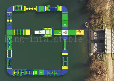 China 29.2 M*26 M Green Inflatable Water Sports Games Adult Obstacle Course for sale