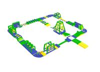 China 29.2 M*26 M Green Inflatable Water Sports Games Adult Obstacle Course for sale