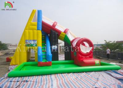 China Protecting Net Red Color Inflatable Pool Water Slide For Backyard EN14960 EN71 for sale