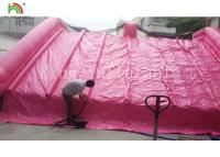China Garden 0.55 Mm PVC PVC Tarpaulin Inflatable Water Slide For Kids Pink Color Customized for sale