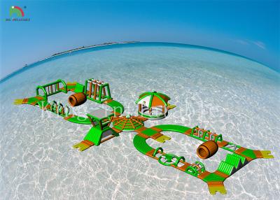 China 0.9 Mm PVC Tarpaulin Inflatable Water Parks / Aqua Water Obstacle Course For Adult for sale