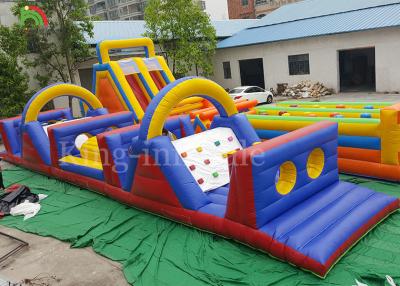China CE 12 *3 m Blue Outdoor Playground Sports Games Inflatable Obstacle Course For Adults for sale