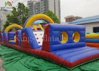 China CE 12 *3 m Blue Outdoor Playground Sports Games Inflatable Obstacle Course For Adults for sale