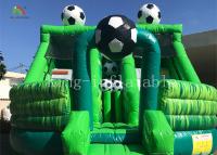 China Green Football Childrens Inflatable Bouncy Castle Jumping House Combo Slide For Party for sale