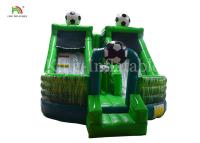 China Green Football Childrens Inflatable Bouncy Castle Jumping House Combo Slide For Party for sale