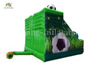 China Green Football Childrens Inflatable Bouncy Castle Jumping House Combo Slide For Party for sale