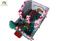 China Red / White Color Inflatable Bouncy Castle House With Christmas Tree For Business for sale
