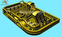 China Yellow Inflatable Bounce House Amusement Park With Obstacle / Tunnels for sale