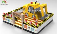 China 10 m x 8 m Yellow Inflatable Amusement Park Forklift Theme Jumper Bounce House For Kids Party for sale