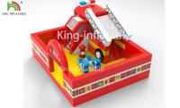 China Fire Fighting Truck Theme Inflatable Jumping Bouncer Castle For Commercial Amusement for sale