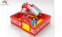 China Fire Fighting Truck Theme Inflatable Jumping Bouncer Castle For Commercial Amusement for sale