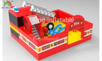 China Fire Fighting Truck Theme Inflatable Jumping Bouncer Castle For Commercial Amusement for sale