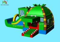 China Indoor Inflatable Park Obstacle Course Jumping Castle Green Crocodile ， Coconut  Forest - Themed Blend for sale