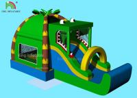 China Indoor Inflatable Park Obstacle Course Jumping Castle Green Crocodile ， Coconut  Forest - Themed Blend for sale