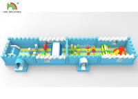 China Bright Blue Ice Snow Theme  Blow Up Obstacle Course With Digital Printing for sale