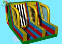 China Outdoor 8*5m Inflatable Sport Games Football Shooting Combine Climbing Sticky for sale