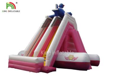 China Customized Size Pink PVC Tarpaulin Inflatable Water Slide Outdoor Amusement Park For Kids for sale