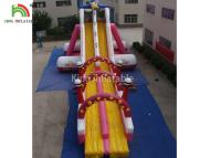 China Customized Size Pink PVC Tarpaulin Inflatable Water Slide Outdoor Amusement Park For Kids for sale