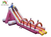 China Customized Size Pink PVC Tarpaulin Inflatable Water Slide Outdoor Amusement Park For Kids for sale