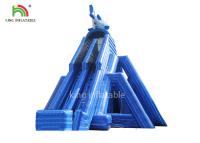 China Anti - Tear Beach Giant Inflatable Water Slide Blue Double Lanes For Adults for sale
