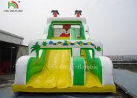China Yellow / Green Coconut Tree Blow Up Dry Slide Cold - Resistant And Durable for sale