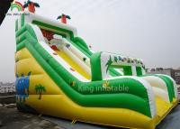 China Yellow / Green Coconut Tree Blow Up Dry Slide Cold - Resistant And Durable for sale
