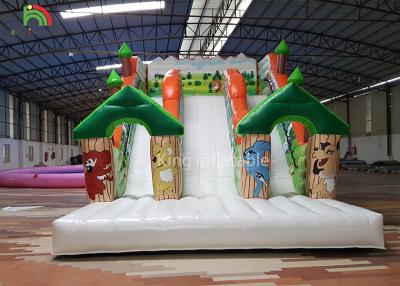 China Forest Theme Inflatable Dry Slide Green Tree Kids Playground For Commercial Rental for sale