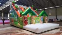 China Forest Theme Inflatable Dry Slide Green Tree Kids Playground For Commercial Rental for sale