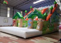 China Forest Theme Inflatable Dry Slide Green Tree Kids Playground For Commercial Rental for sale