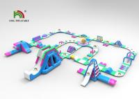 China Portable Beach Inflatable Obstacle Course Floating Park For Adult 41x37m for sale