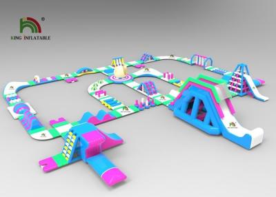 China Portable Beach Inflatable Obstacle Course Floating Park For Adult 41x37m for sale
