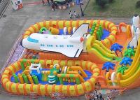 China Orange Space Shuttle Inflatable Obstacle Course Sports Games 30m Long Interactive for sale