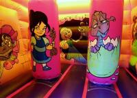 China PVC Pink Dragon Cartoon Princess Combo Inflatable Bounce House With Roof Kids Play for sale