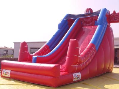 China Red Color PVC Inflatable Water Slide With Pool In Front Of / Spiderman Slides For kids for sale