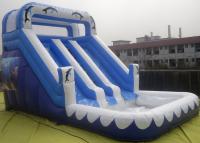 China Three lines Inflatable Water Slide With Pool For Kids / Adults Inflatable Slide Park for sale