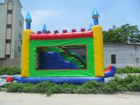 China Colorful Kids Commercial Bounce Houses With Slide , fire retardant for sale