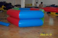 China PVC Tarpaulin Circular Swimming Pool / Inflatable Swimming Pools Double Tube 1.3m Height for sale