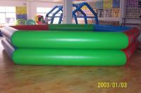 China PVC Tarpaulin Circular Swimming Pool / Inflatable Swimming Pools Double Tube 1.3m Height for sale