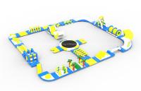 China Obstacle Course Inflatable Water Parks On Sea With Coconut Trees for sale