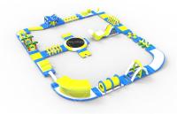 China Obstacle Course Inflatable Water Parks On Sea With Coconut Trees for sale