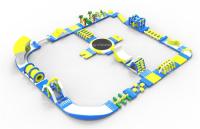 China Obstacle Course Inflatable Water Parks On Sea With Coconut Trees for sale