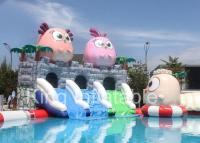 China Outdoor Commercial Red Angry Bird Giants Inflatable Water Park With Slide for sale