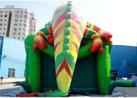 China Kids EN 14960 CE Dinosaur Inflatable Slide Jumping Castle for sale
