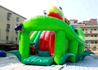 China Kids EN 14960 CE Dinosaur Inflatable Slide Jumping Castle for sale