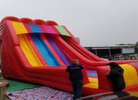 China Large Outdoor EN14960 Carnival 3 lane Inflatable Water Slide For Kids for sale