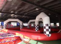 China Outdoor Large Kids Adults Inflatable Car Race Course Track for sale